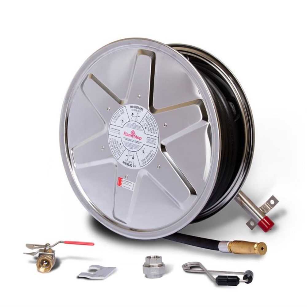 Fire Hose Reel - Stainless Steel 19mm - Fire Fighting Hose - Bunzl Fire ...