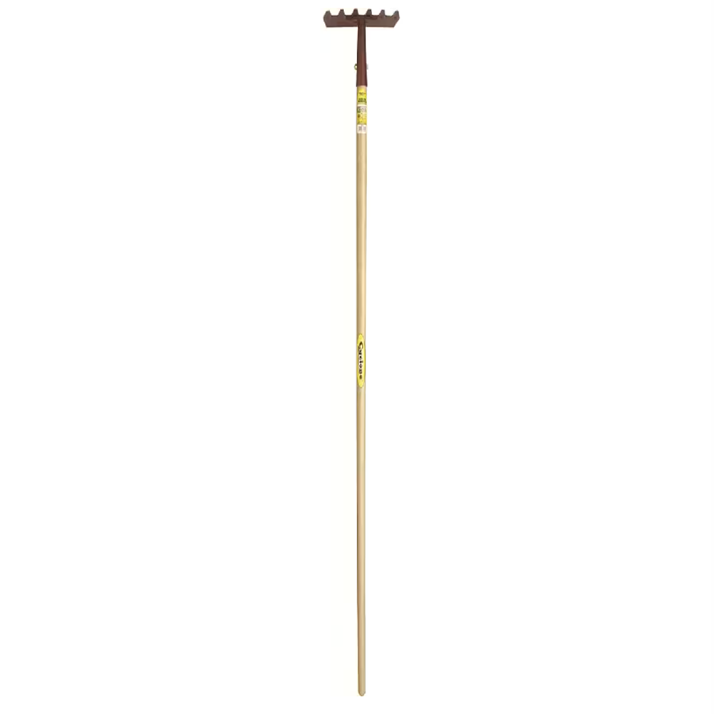 6 Prong Rake Hoe - Total Length 1495mm - Hoe Head Length 275mm Wide x ...