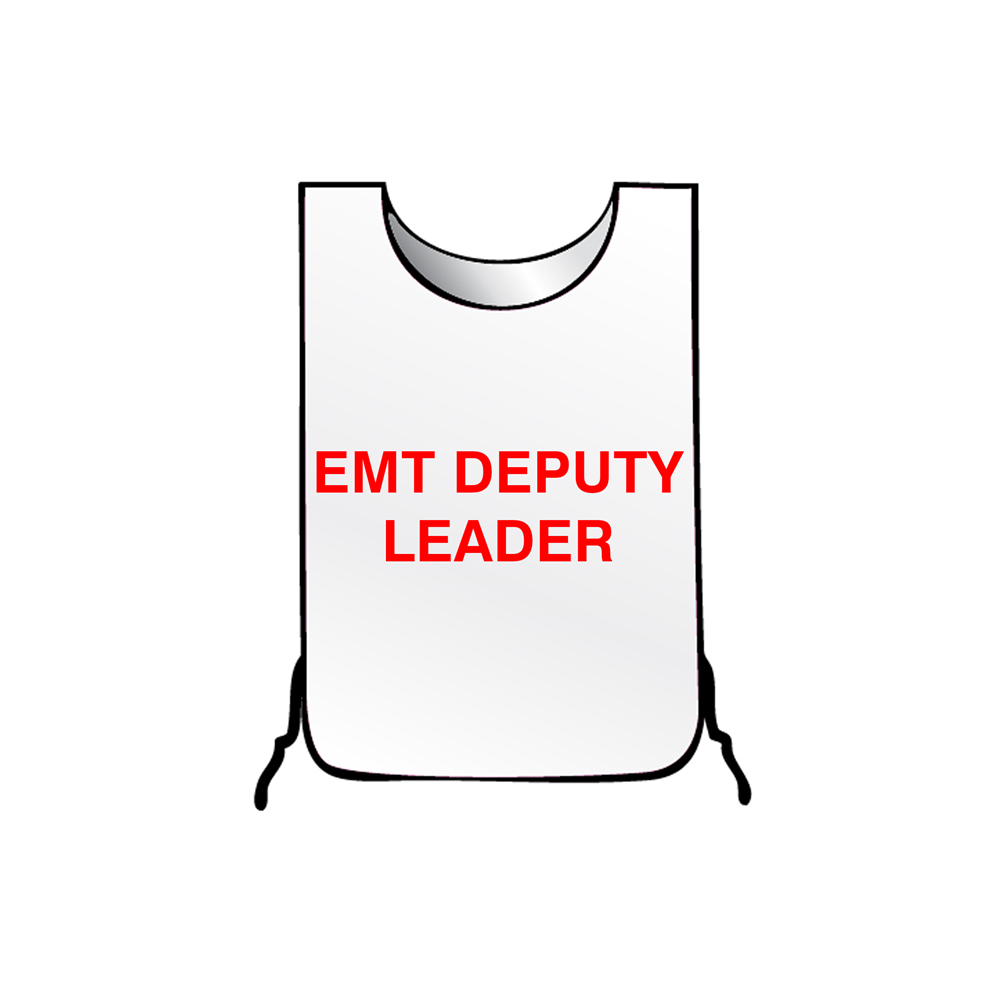 EMT TABARD (Large) Colour: WHITE EMT DEPUTY LEADER RED Text (front ...
