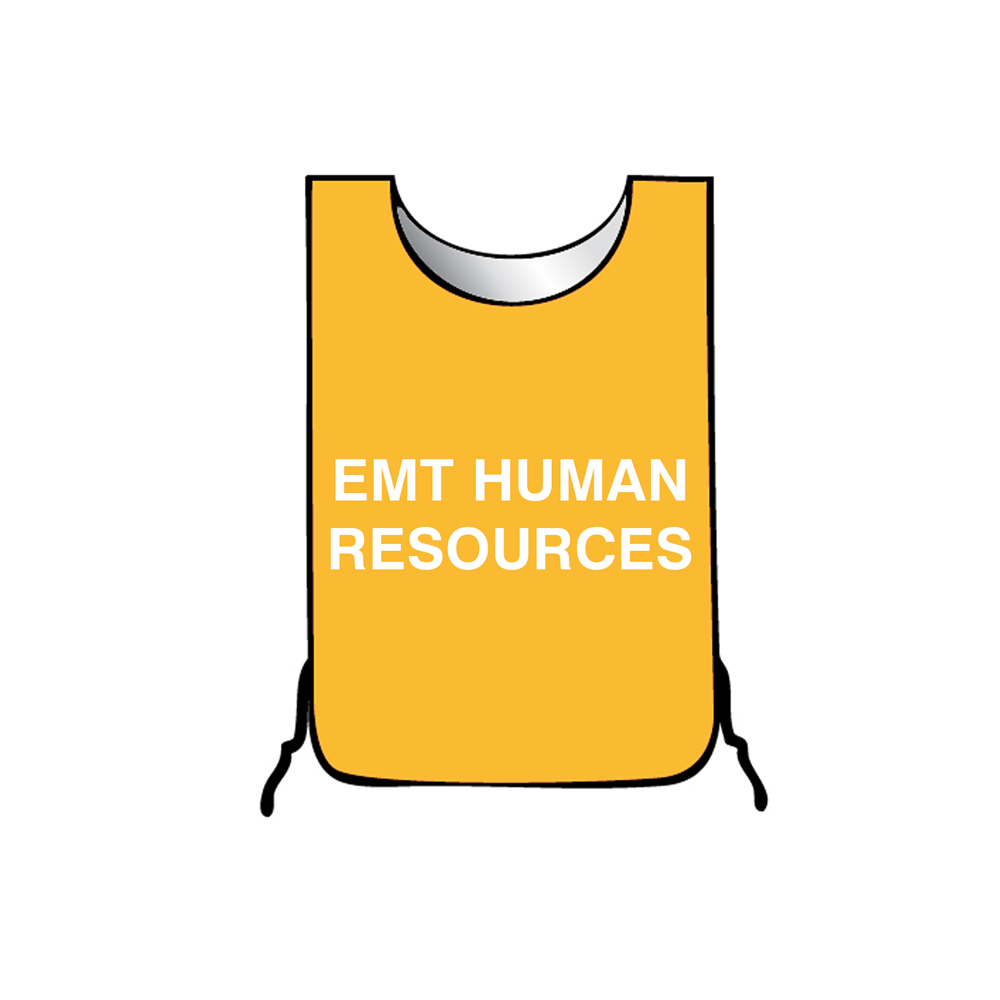 EMT TABARD (Large) Colour: FAWN EMT HUMAN RESOURCES WHITE Text (front ...