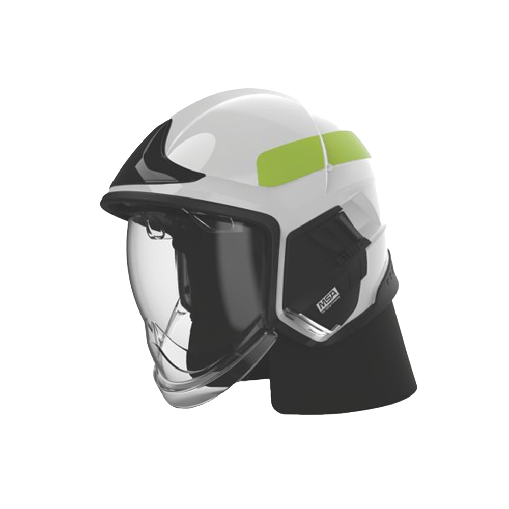 MSA Cairns XF1 helmet, visor, ear laps, clear f/shield, light mod ...