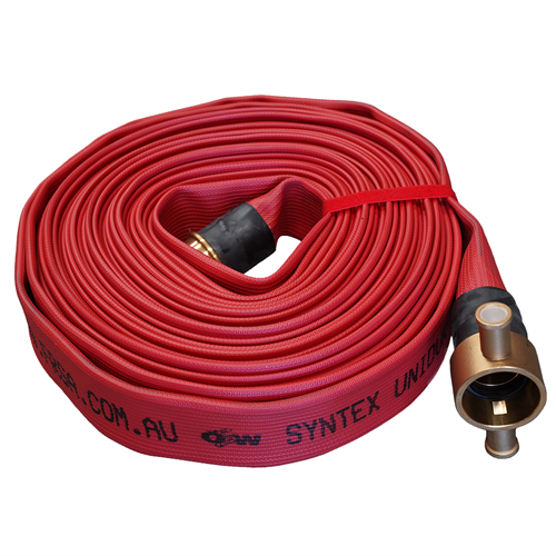 Hose Fire Layflat Extruded - Syntex Unidur Red 64mm x 30m w/ 64mm BIC ...