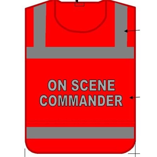 Operations Tabard (Large) - Red - ON-SCENE COMMANDER - Clothing ...