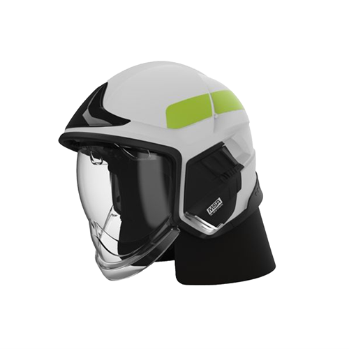 MSA Cairns XF1 helmet, visor, ear laps, clear f/shield, light mod ...