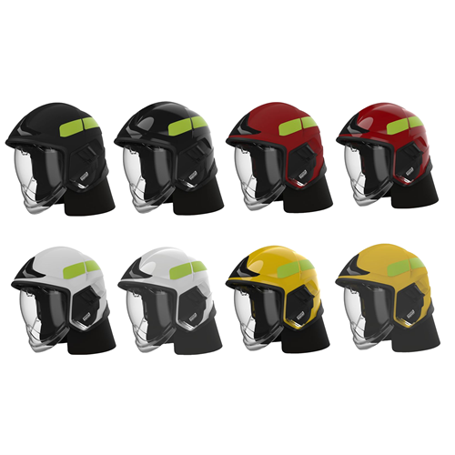 MSA Cairns XF1 helmet, visor, ear laps, clear f/shield, light mod ...