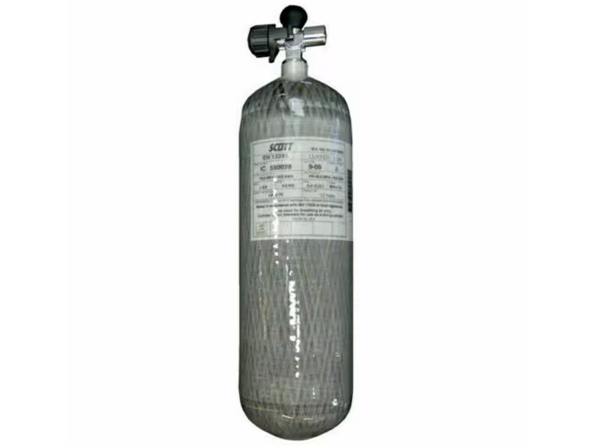 3M Scott Safety Cylinder 9L 300 Bar Carbon Fibre T Valve with non ...