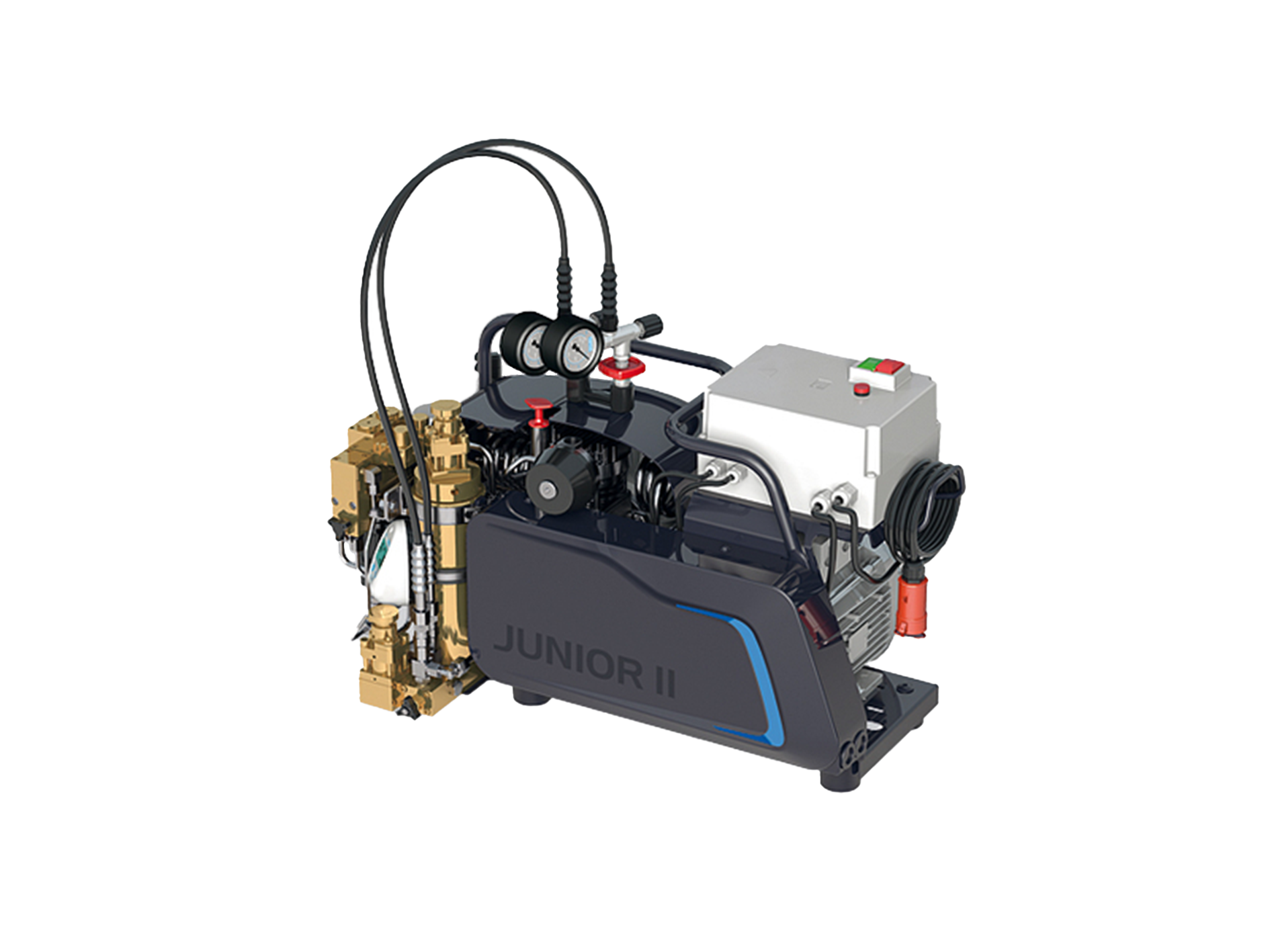 BAUER JUNIOR II - W With Auto Condensate Drain & Tank W/ 2 x Fill Hoses ...