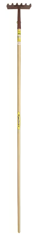 6 Prong Rake Hoe - Total Length 1495mm - Hoe Head Length 275mm Wide x ...