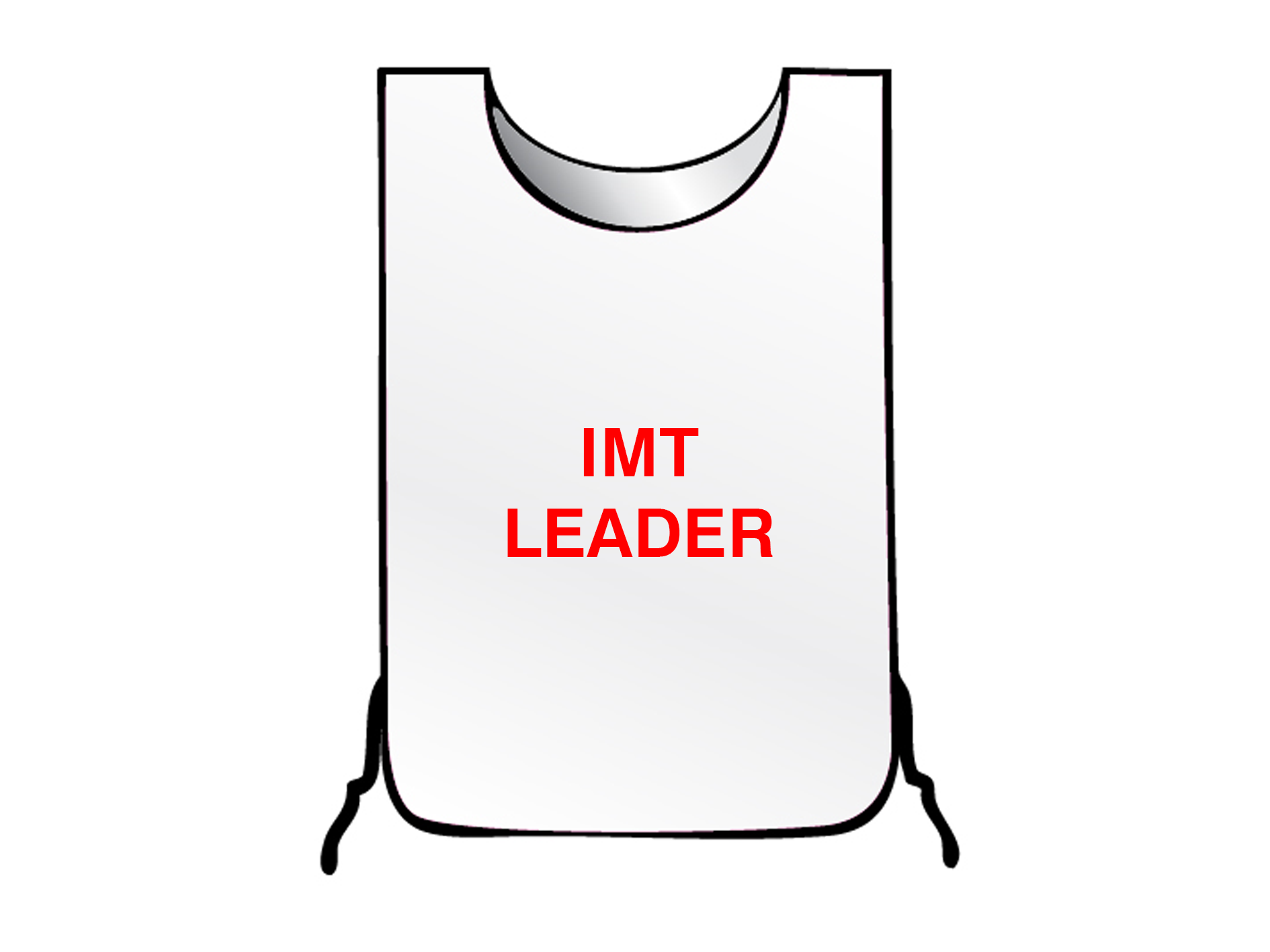 IMT TABARD (Large) Colour: WHITE IMT LEADER Red Lettering (front & back ...