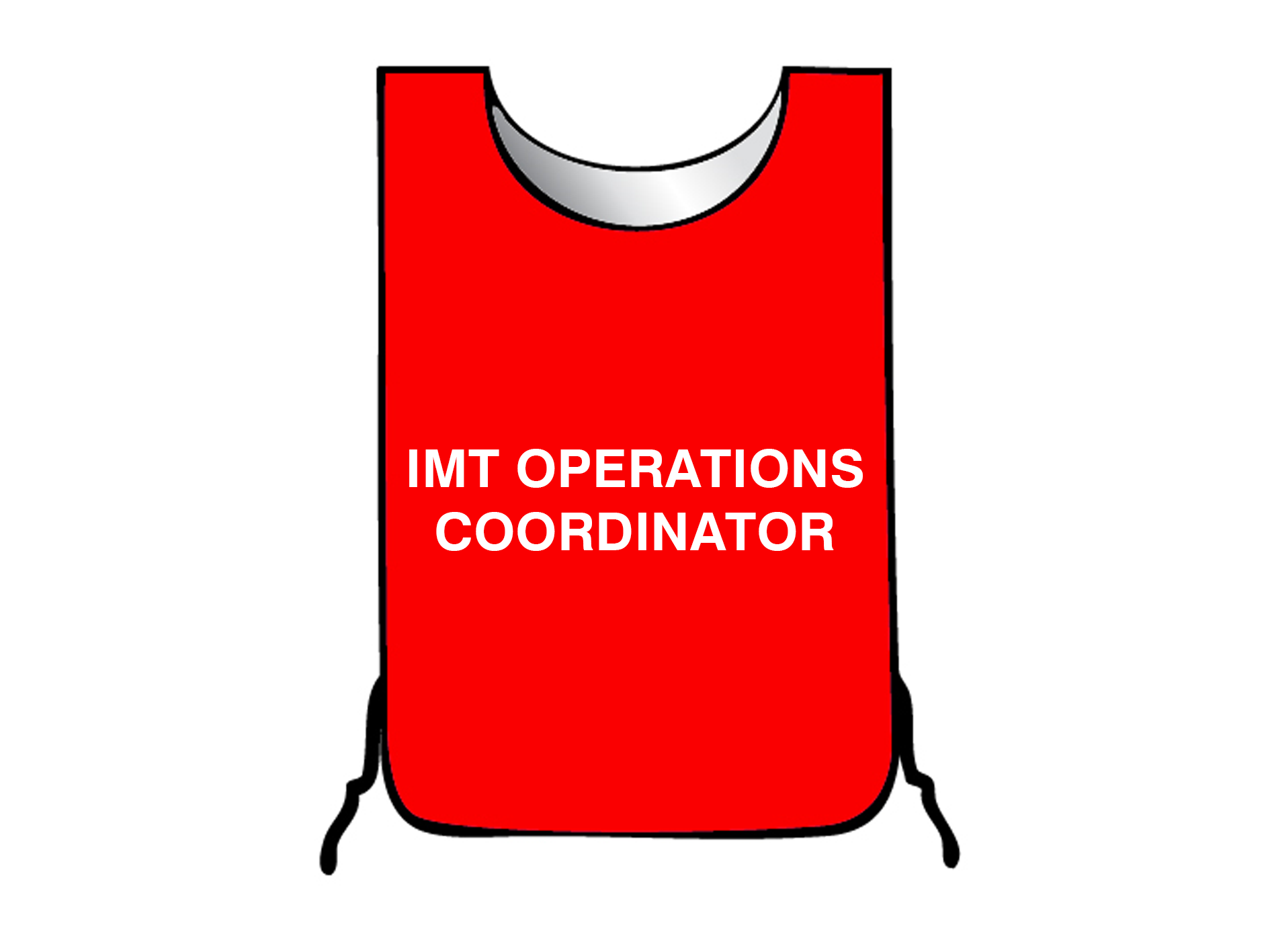 IMT TABARD (Large) Colour: RED IMT OPERATIONS COORDINATOR White ...