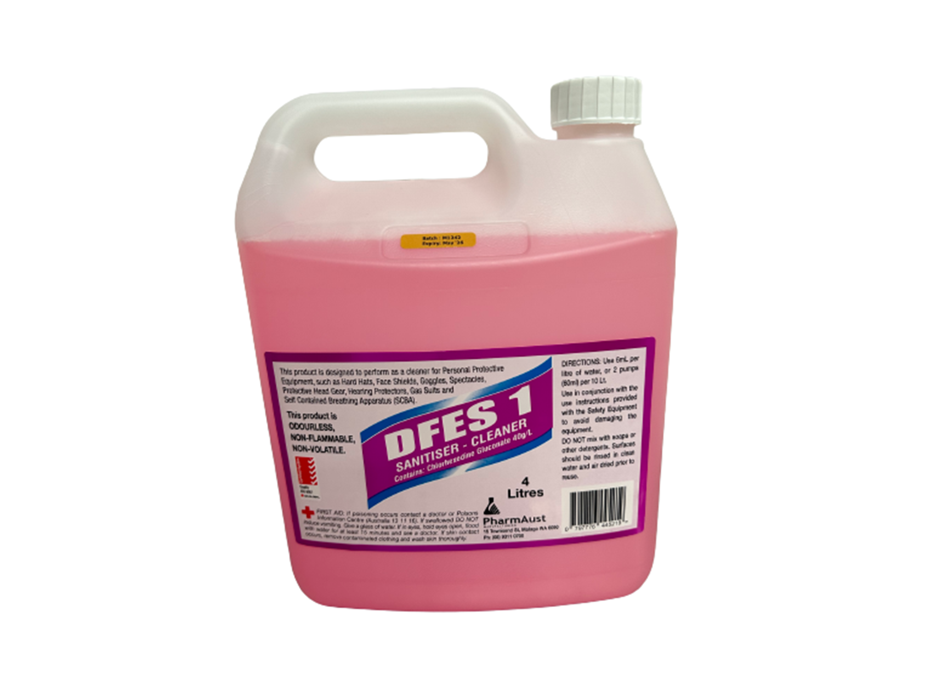 DFES 1 Sanitiser Cleaner 4lt - Cleaning Products - Fire Rescue Safety ...