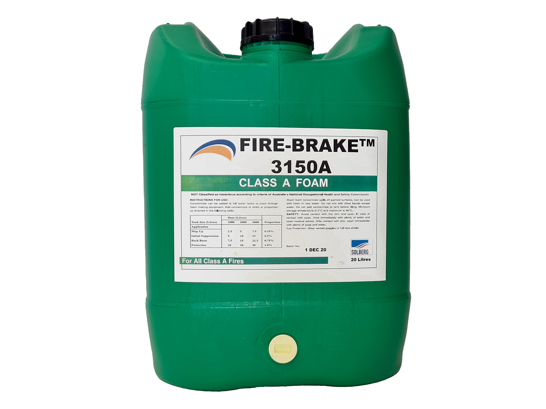 Perimeter Solutions - Solberg Fire Brake Class A Foam 3150A 20 Litre ...